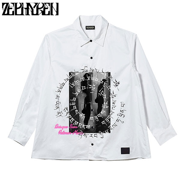 Zephyren ゼファレン PHOTO PRINT SHIRT L/S WHITE / Creux