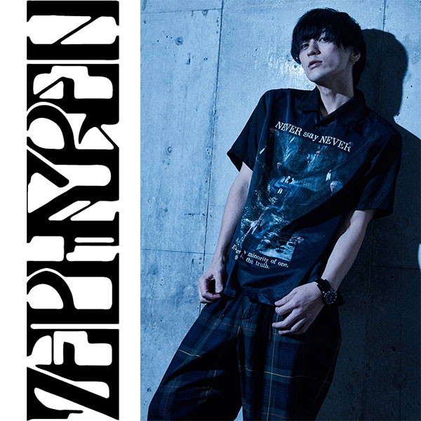 Zephyren ゼファレン PHOTO PRINT SHIRT S/S - NEVER say NEVER - BLACK / PAISLEY
