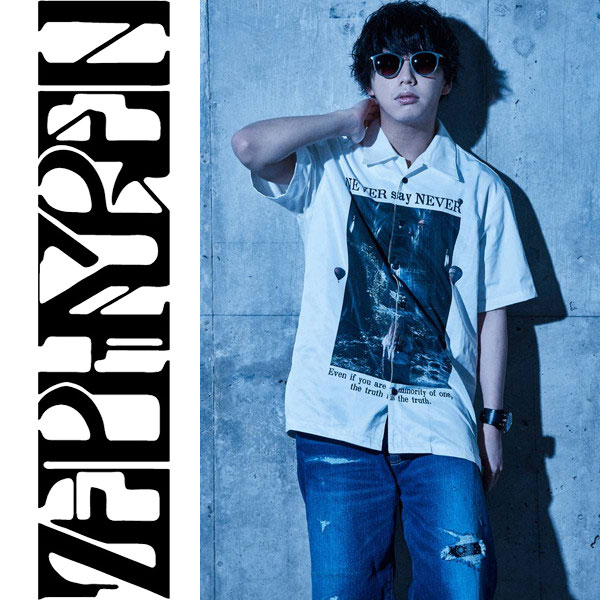 Zephyren ゼファレン PHOTO PRINT SHIRT S/S - NEVER say NEVER - WHITE