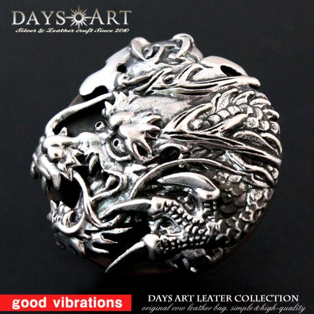 good vibrations グッドバイブレーション コンチョ シルバー925 シルバーコンチョ 和柄 龍 立体彫刻 コンビアクセ  長財布 レザーウォレット カスタムパーツ 革財布 コンチョのみ   【ギフト】   cc133