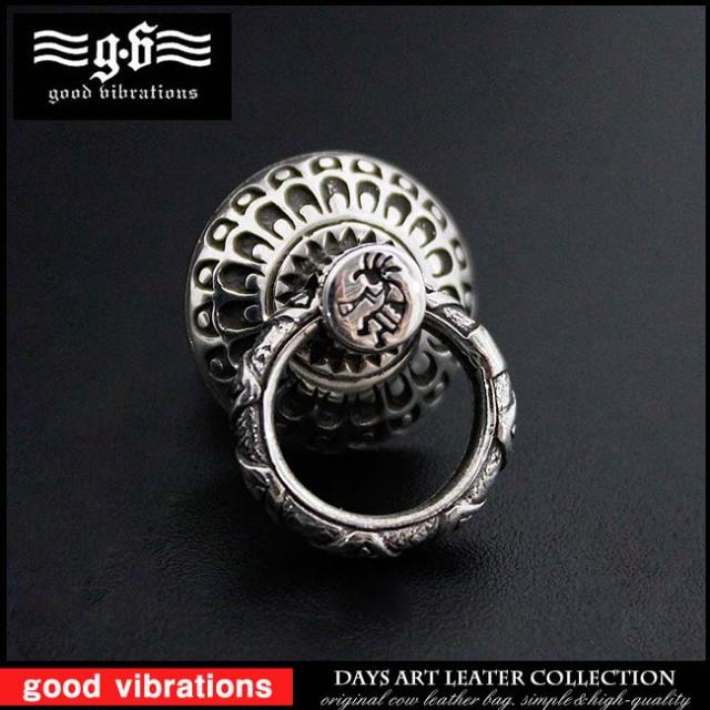 good vibrations グッドバイブレーション シルバー925 ドロップハンドル ココペリ 民族模様 イーグル シルバーアクセ ネイティブデザイン ウォレットチェーン用に  長財布 レザーウォレット カスタムパーツ 革財布 コンチョのみ  【ギフト】   dh043