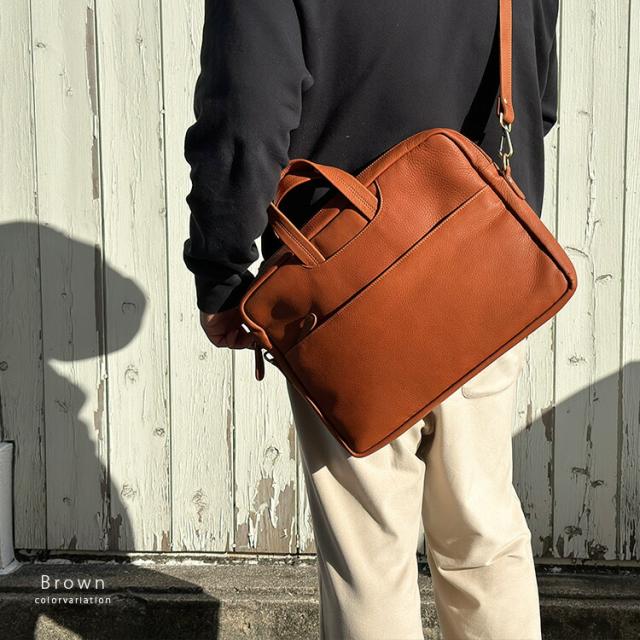 ブリーフケース スリム カーフスキン レザーバッグ 2way ビジネス