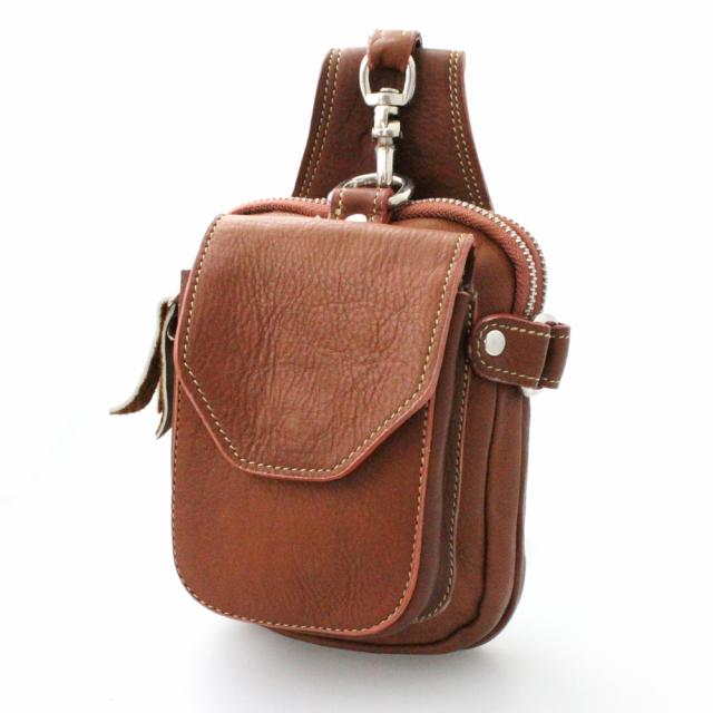 ベルトポーチ 牛革 財布入れ フリップポケット レザーバッグ レザー