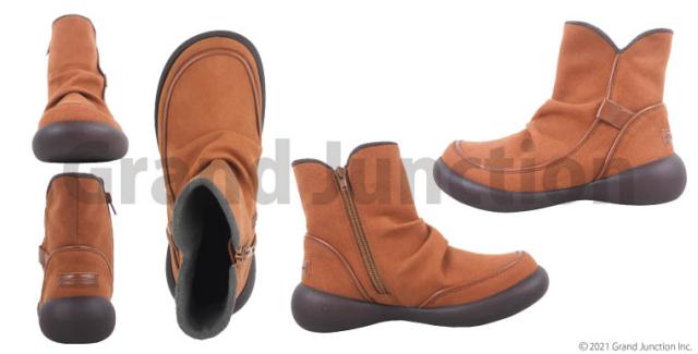 《10%OFF セール》 送料無料 リゲッタ カヌー レディース ブーツ スエード調 ギャザー サイドジップ はっ水 抗菌 防臭 ショート丈 日本製/ CJFS002C/ lvw568 冬 冬新作