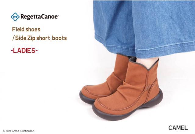 《10%OFF セール》 送料無料 リゲッタ カヌー レディース ブーツ スエード調 ギャザー サイドジップ はっ水 抗菌 防臭 ショート丈 日本製/ CJFS002C/ lvw568 冬 冬新作