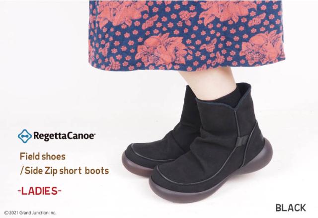 《10%OFF セール》 送料無料 リゲッタ カヌー レディース ブーツ スエード調 ギャザー サイドジップ はっ水 抗菌 防臭 ショート丈 日本製/ CJFS002C/ lvw568 冬 冬新作