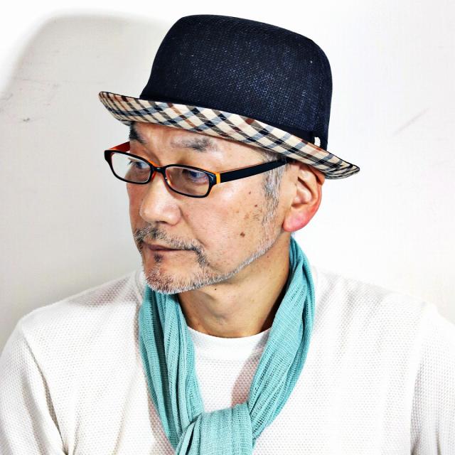 ダックス  帽子 メンズ 大きいサイズ DAKS 中折れハット 春 夏 リネン ソフトジェノバ ヘリンボ