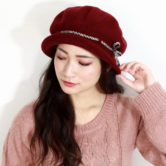レディース ハット ウール 日本製 セーラーハット ハウスチェック 上品 ベレー帽 レディース DA