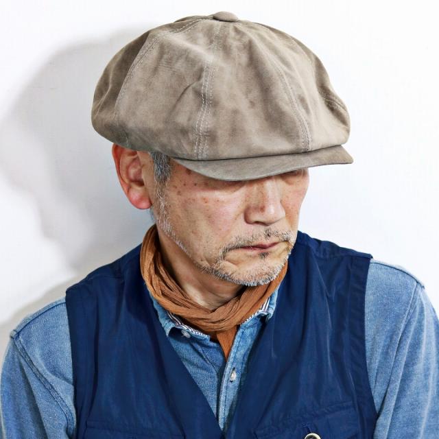 レザーキャスケット 牛革 ぼうし リアルレザー キャスケット ヌバック レザー ファットモゥ&サ