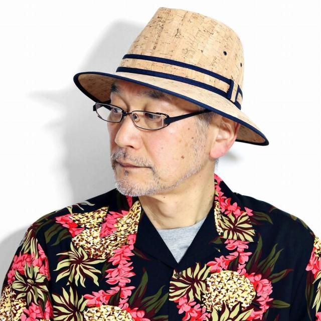 UPF50+ 帽子 春 夏 メンズ マニッシュハット コルク 個性的 フランスブランド インポート 中折れ帽 紳士 UV対策 クランベス ハット 大きいサイズ M L XL 2XL Crambes LIEGECORK ナチュラル 父の日 帽子 プレゼント ギフト