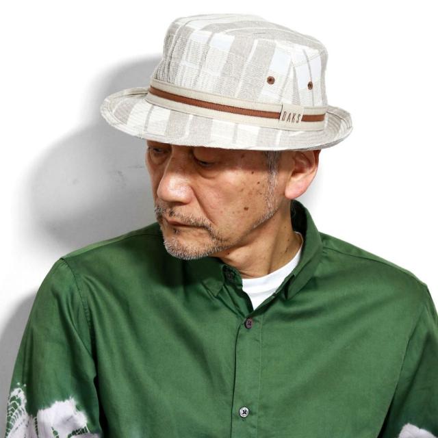 メンズ 帽子 春夏 アルペン ハット チェック リネン ハット DAKS ブランド 小物 ダンガリー 麻 ダックス サイズ調整 生成 40代 50代 60代 ファッション 帽子 日本製 おしゃれ 父の日 ギフト プレゼント ラッピング無料