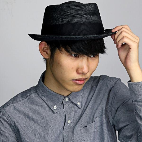 Bailey ポークパイハット 春夏 ストローハット メンズ 帽子 ペーパーブレード 海外 ハット ブランド ベイリー 麦わら帽子 レディース ペーパーハット インポート シンプル 大きいサイズ S M L XL / 黒 ブラック［ straw hat ］ 敬老の日