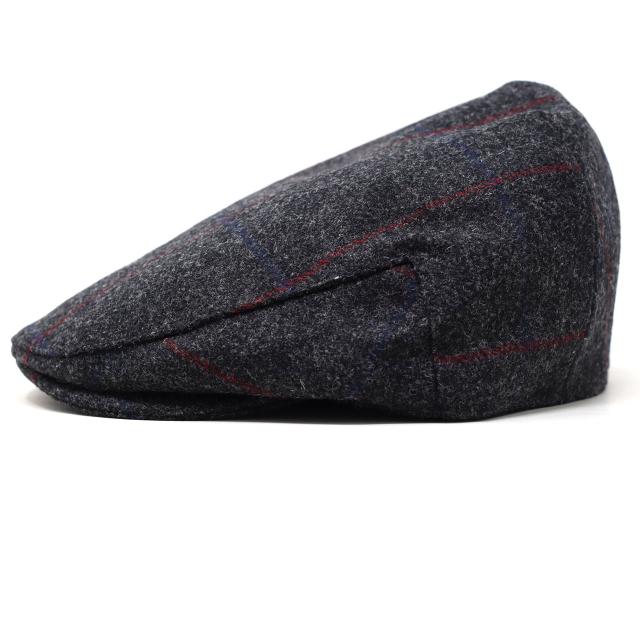 CHRISTYS' LONDON ハンチング帽 メンズ ストライプ クリスティーズ 帽子 メンズ ツイード チェック柄 秋冬 トラディショナル "Balmoral" tweed ハンチング帽子 チャコール ［ ivy cap ］男性 誕生日 プレゼント クリスマス ギフト ラッピング無料 送料無料