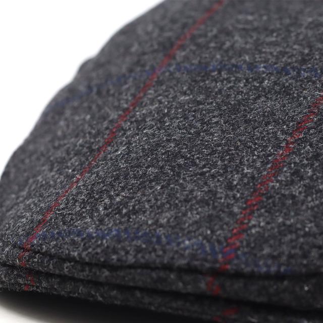 CHRISTYS' LONDON ハンチング帽 メンズ ストライプ クリスティーズ 帽子 メンズ ツイード チェック柄 秋冬 トラディショナル "Balmoral" tweed ハンチング帽子 チャコール ［ ivy cap ］男性 誕生日 プレゼント クリスマス ギフト ラッピング無料 送料無料