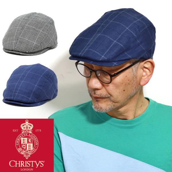 ハンチング ブランド クリスティーズロンドン ウール 春 夏 ABRAHAM MOON リネン イングランド ハウンドトゥース チェック柄 白 黒 ブラック ブルー [ ivy cap ] 父の日 ギフト 誕生日 プレゼント 贈り物 ラッピング無料 敬老の日