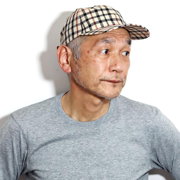 DAKS ダックス 帽子 キャップ メンズ チェック柄 6パネルキャップ FINXCOTTON NEW HOUSECHECK キャップ ハウスチェック柄 M L LL 日本製 牛革ベルト サイズ調整可能 / ベージュ ハウスチェック [ cap ] 送料無料 男性 ギフト お父さん 誕生日 プレゼント 父の日