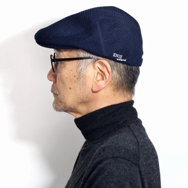 ハンチング メンズ グレンチェック アイビーキャップ サーモトロンラジポカ 帽子 メンズ KNOX 紳士 ノックス ハンチング帽 チェック柄 日本製 手洗い可能 紺 ネイビー［ ivy cap ］メール便対応 帽子屋 通販 送料無料 父の日