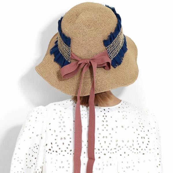 レディース ハット つば広 春夏 麦わら帽子 かわいい バラ色の帽子