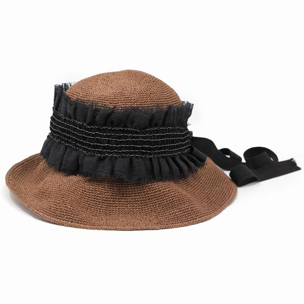 レディース ハット つば広 春夏 麦わら帽子 かわいい バラ色の帽子