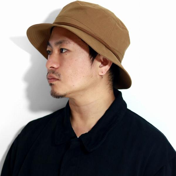 バケットハット メンズ オーガニックコットン ダウンブリム チノクロス