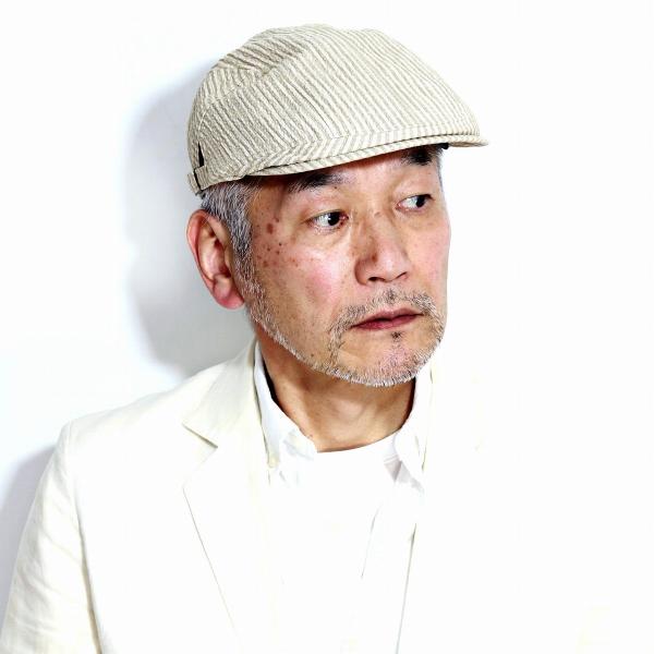 REGALIS イタリア生地 ハンチング メンズ 春 夏 ストライプ柄 ハンチング帽 レガリス 紳士 帽子 ハンカチ付き 日本製 ブランド ベージュ [ ivy cap ] 父の日 ギフト プレゼント 贈り物 敬老の日
