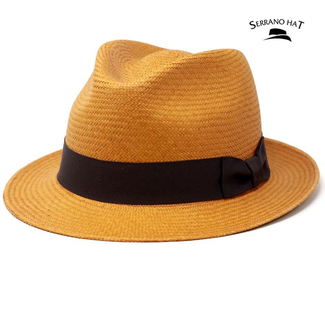 SERRANO HAT メンズ 中折れ帽 セラノハット 春夏 パナマハット エクアドルパナマ メンズハット ハンドメイド パナマ ハット ティアドロップ型 バタースコッチ [ panama hat ] 父の日ギフト プレゼント 敬老の日