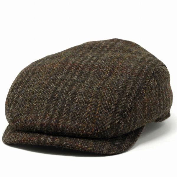 ハリスツイード ハンチング帽 ブランド生地 WIGENS 帽子 秋冬 Harristweed ハンチング メンズ 茶 大きいサイズ ウィゲン ツイード 北欧 ブランド スウェーデン 57cm 58cm 60cm 62cm チェック ブラウン [ ivy cap ] プレゼント クリスマス ギフト 父の日