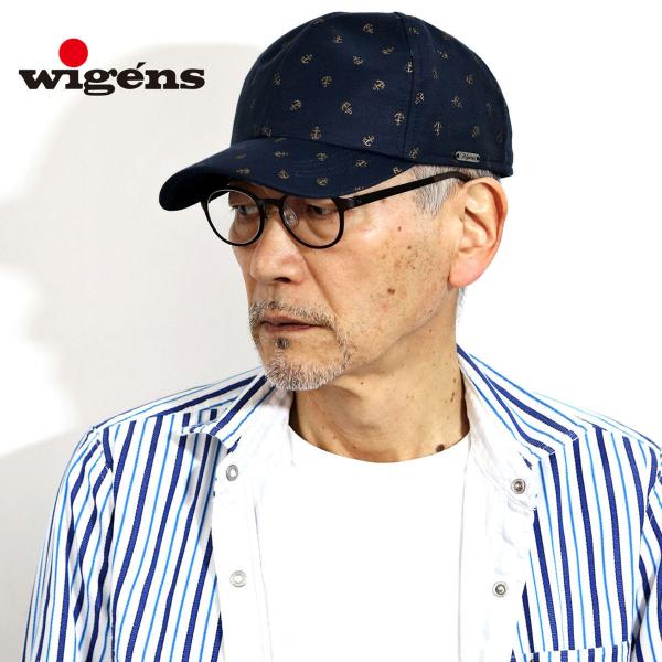 キャップ 春夏 メンズ 父の日 ギフト 人気 おすすめ 6方キャップ 錨柄 総柄 ウィゲン 大きいサイズ 帽子 コットン ベースボールキャップ ネイビー 紺 [ cap ] 父の日 ギフト 人気 男性 誕生日 プレゼント ラッピング無料 送料無料