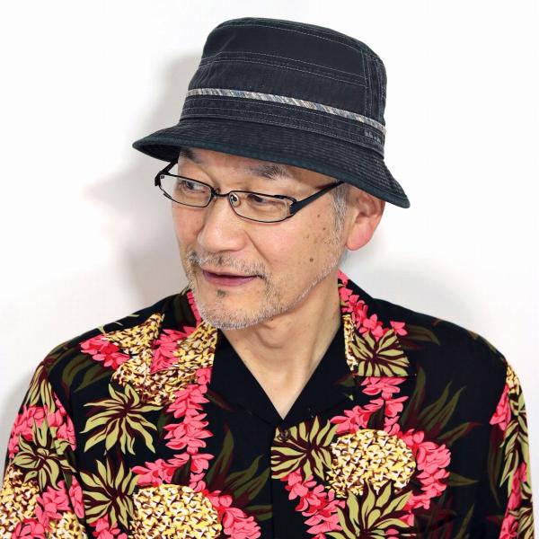 サファリ帽子 春夏帽子 つば上げ下げ可 ウォッシュド加工 ミラショーン バケットハット メンズ 紳士 帽子屋 折りたたみ可能 milaschon 日本製 黒 ブラック [ bucket hat ] イタリアブランド 春の帽子 夏の帽子 父の日 贈り物 ギフト包装 敬老の日