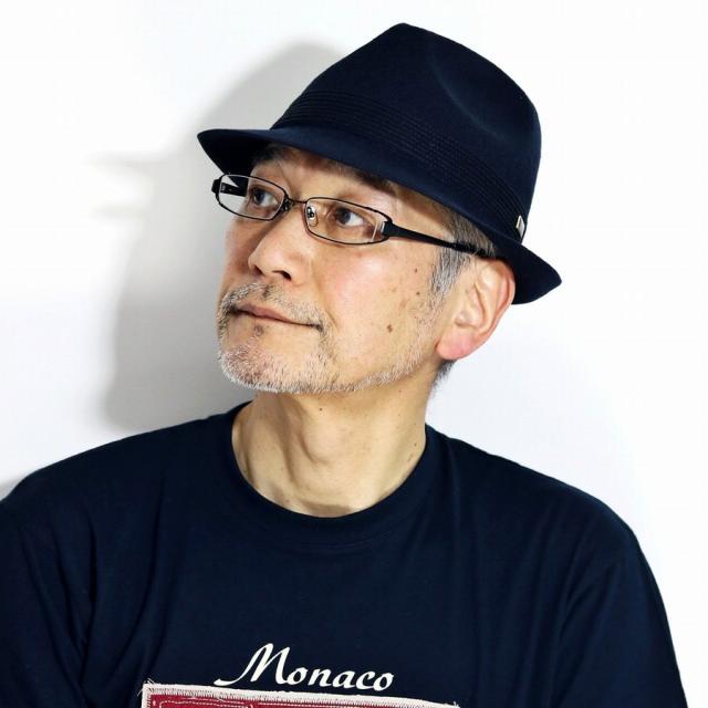 ノックス 中折れハット サーモニット リネン ハット メンズ 春 夏 KNOX 帽子 麻 通気性が良い 中折れ帽 紳士 涼しい シンプル 無地 日本製 58cm 59.5cm サイズ調整 ショートブリム 中折れ インポート 紺 ネイビー 父の日 ギフト プレゼント ラッピング