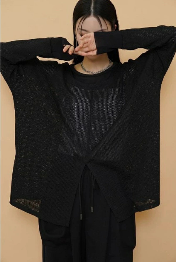 【即納】CYAN tokyo シアントウキョウ シアントーキョー チュールコンビフロントスリットトップス カットソー 504355【2025】【AW】【2025夏秋】【2025AW】【入荷】