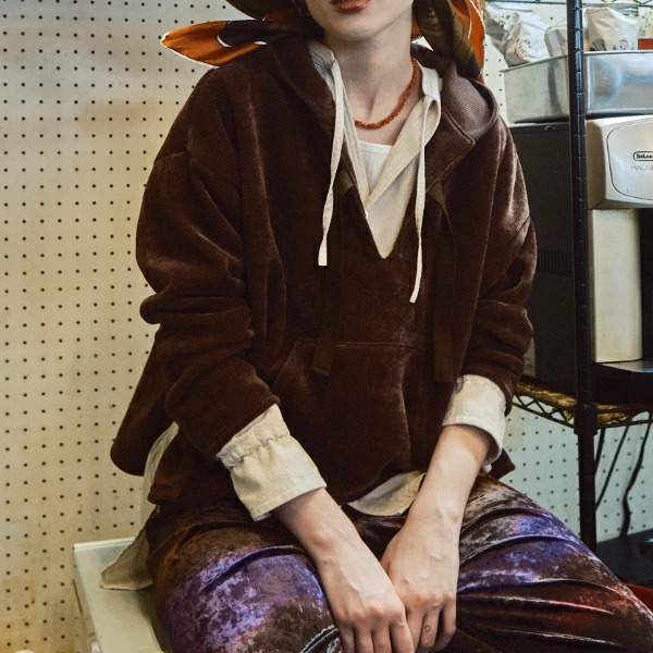 【SALE】【セール】【30％OFF】【即納】LE MELANGE ル メランジュ ルメランジェ ダブルフェイスメキシカンパーカー 8451802【2024】【AW】【2024秋冬】【2024AW】【入荷】