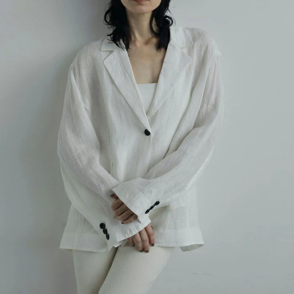 【即納】anuke アンヌーク anuke　Linen Sheer Jacket リネンシアージャケット 62520109 船曳ひろみ【2025】【AW】【2025夏秋】【2025AW】【入荷】