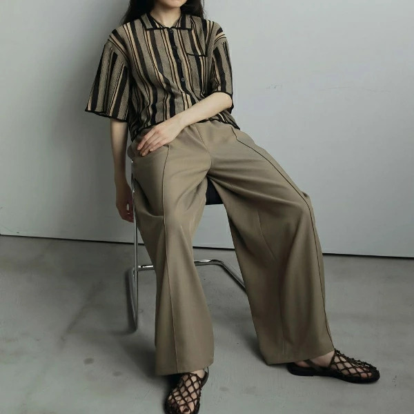 【即納】anuke アンヌーク anuke　Pintuck Wide Pants ピンタックワイドパンツ 62520730 船曳ひろみ【2025】【AW】【2025夏秋】【2025AW】【入荷】