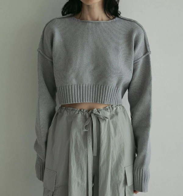 【即納】anuke アンヌーク anuke　Mix Short Knit ミックスショートニット 長袖 62510510 船曳ひろみ【2025】【AW】【2025夏秋】【2025AW】【入荷】