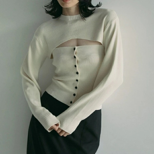 【即納】anuke アンヌーク anuke　Layered Knit Combi レイヤードニットコンビ 62510514 船曳ひろみ【2025】【SS】【2025春夏】【2025SS】【入荷】