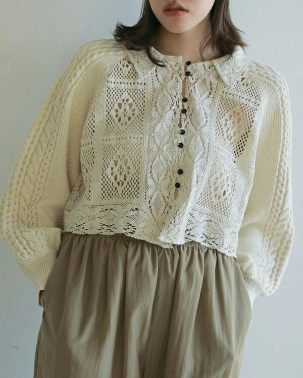 即納】anuke アンヌーク anuke Layered Lace Knit レイヤードレース