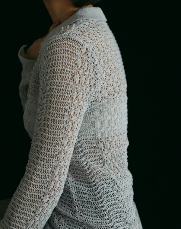 即納】anuke アンヌーク anuke Mix Knit Shirts ミックスニットシャツ