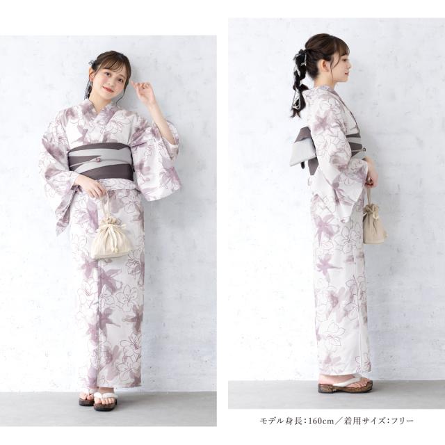 浴衣 セット レディース 浴衣セット 半幅帯 2024新作 大人 3点セット