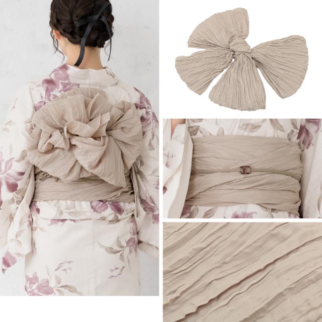 浴衣 セット レディース 浴衣セット 兵児帯 2024 大人 3点セット 紫 白