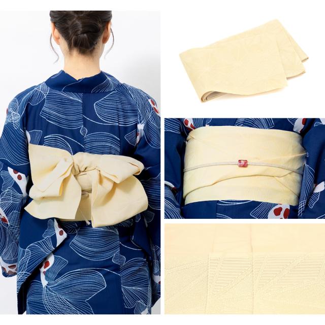 浴衣 セット レディース 浴衣セット 半幅帯 2025 floro 簡単 涼しい 紺