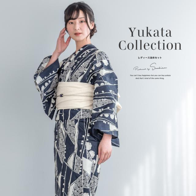 浴衣 セット レディース 浴衣セット 兵児帯 2025新作 3点セット 簡単 涼しい 紺 白 ネイビー レトロ 花柄 フラワー 綿 大人 おしゃれ トレンド 帯 下駄 フリーサイズ 送料無料