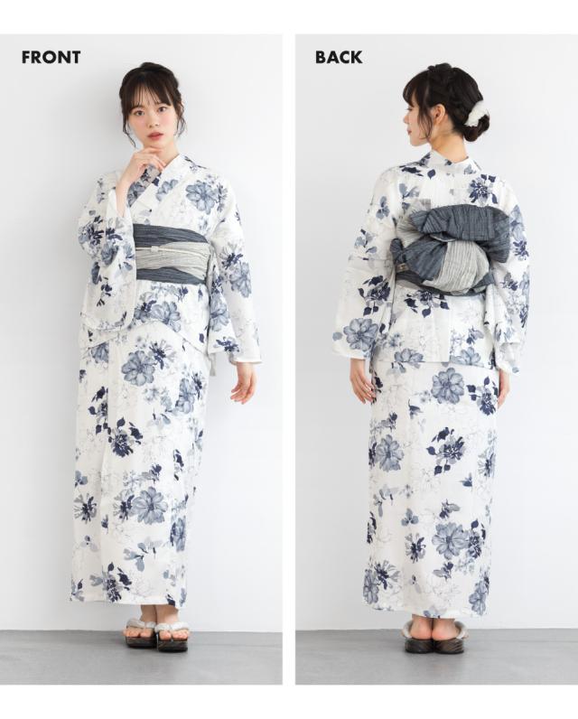 浴衣 セット 浴衣ワンピース レディース セパレート 浴衣セット 白 青