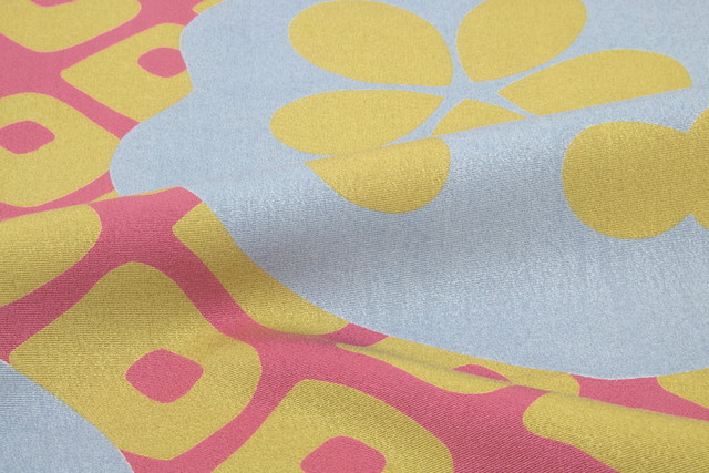 帯揚げ ピンク 灰色 グレー 黄土色 オークル 桜 さくら 花 鹿の子 霞