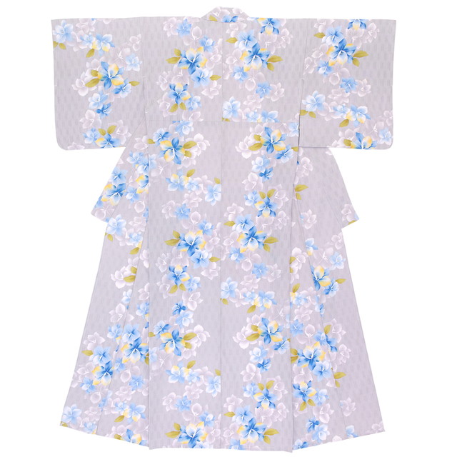 浴衣 レディース bonheur saisons ボヌールセゾン 灰色 グレー 花 フラワー ラメ 綿 変わり織り 夏祭り 花火大会 女性用 仕立て上がり【送料無料】