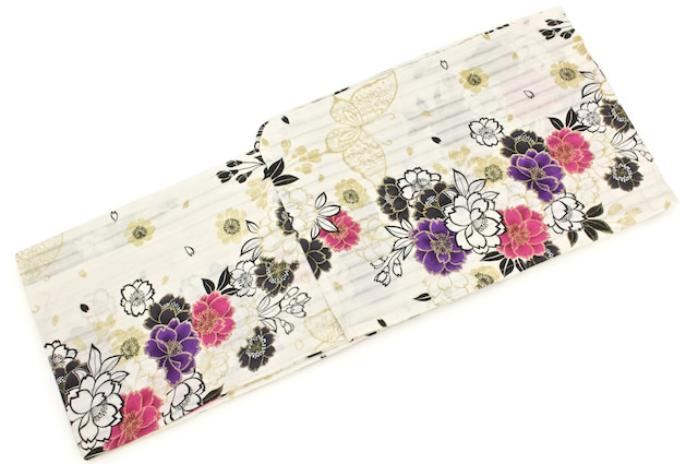 浴衣 レディース 単品 bonheur saisons ボヌールセゾン EXTEND 白 アイボリー 紫 ピンク 黒 桜 ラメ 綿 女性用 フリー