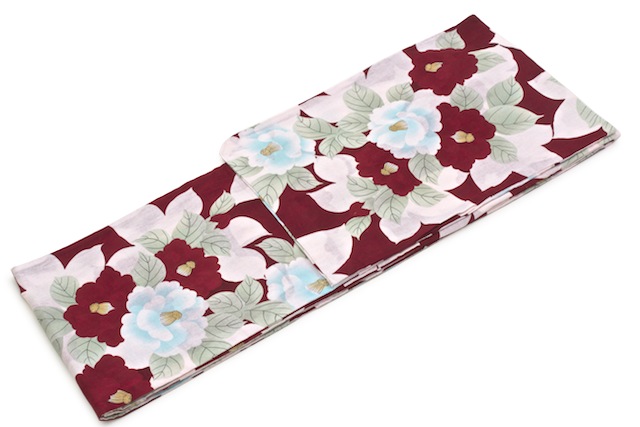 浴衣 レディース 女性用 赤 レッド 白 ホワイト 椿 花火大会 夏祭り bonheur saisons（ボヌールセゾン） Nostalgic Gallery 綿麻 【S・フリー】【送料無料】