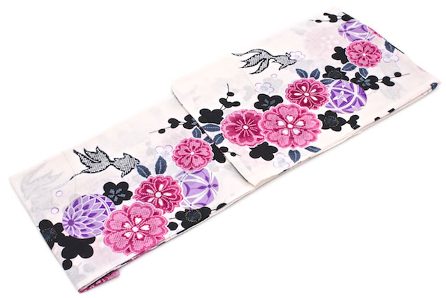 浴衣 レディース bonheur saisons 白 アイボリー 黒 ブラック ピンク 梅 金魚 花 鹿の子 綿麻 ラメ 洗える 夏祭り 花火大会 女性用 仕立て上がり【送料無料】