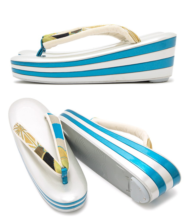 振袖 草履バッグセット 成人式 水色系 ブルー 銀色 シルバー 金色