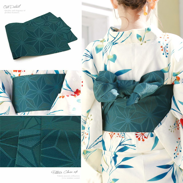 浴衣セット レディース レトロ 浴衣セット 大人 3点セット 白系